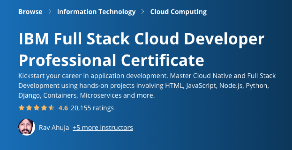 IBM Full Stack Cloud Developer Professional Certificate | eLearn